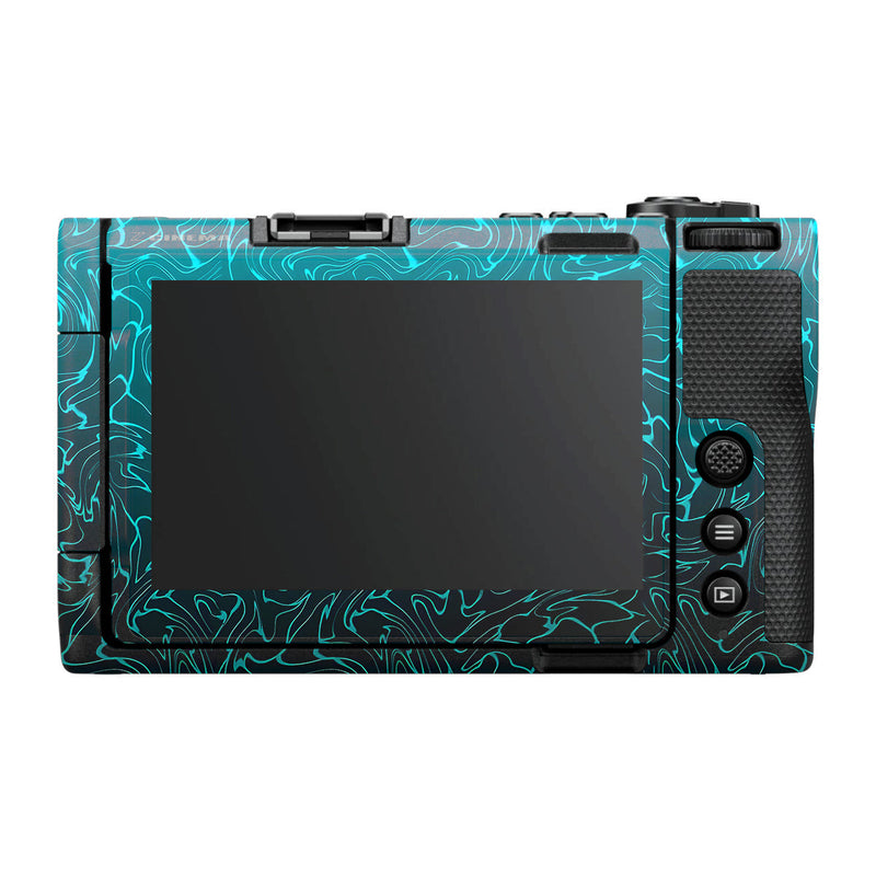 Cyan Blue to Black Gradient Nikon ZR Camera Skin