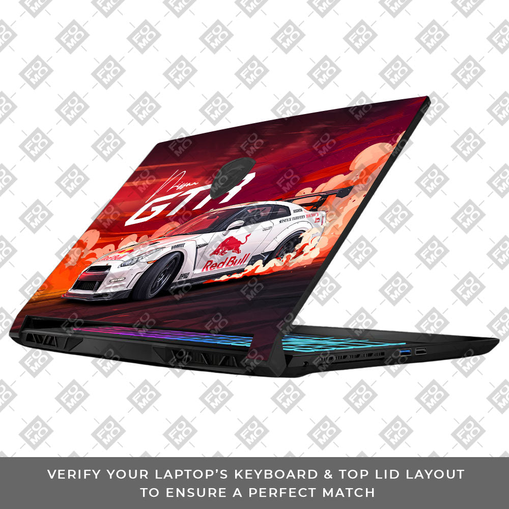 Nissan GTR Red Bull Drift Fury MSI Katana 15 B13V 3D Laptop Skin