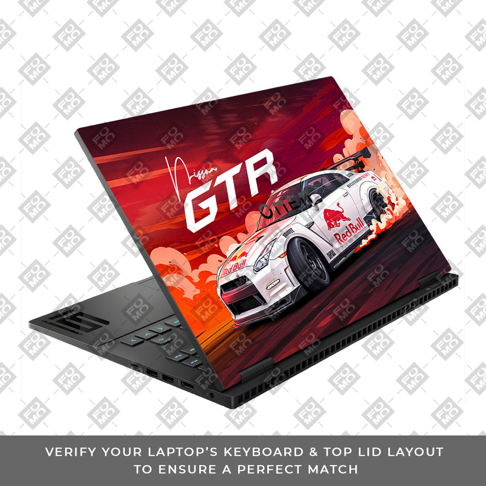 Nissan GTR Red Bull Drift Fury HP Omen Gaming 16 3D Laptop Skin
