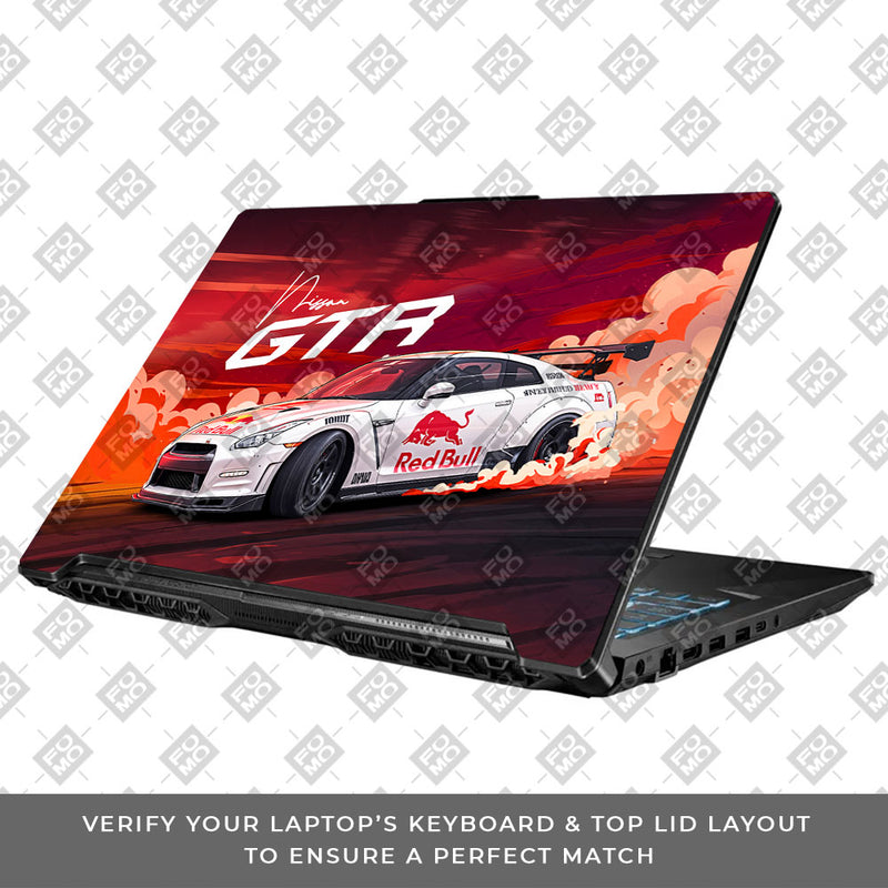 Nissan GTR Red Bull Drift Fury Asus TUF Gaming F17 FX706 3D Laptop Ski