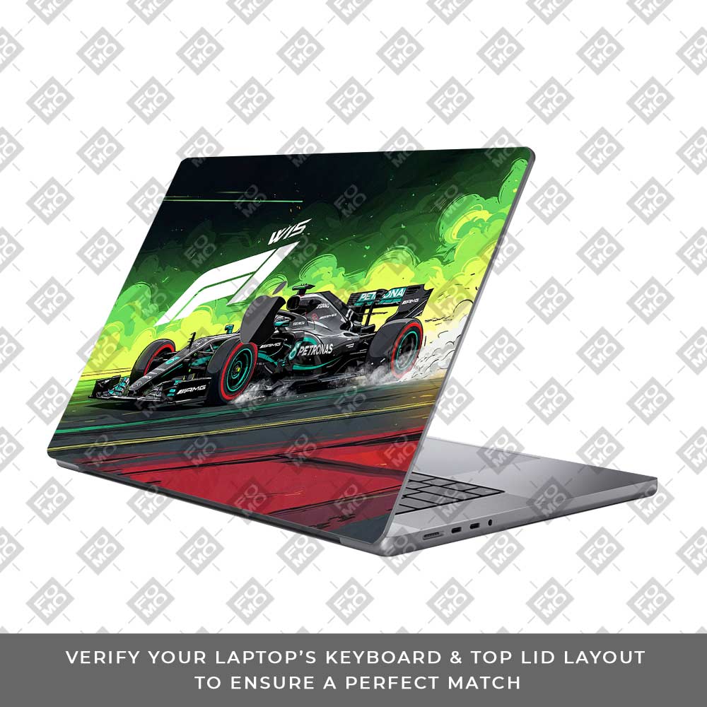 W15 F1 Red Bull x AMG Velocity MacBook Pro 13 M2 2022 3D Laptop Skin