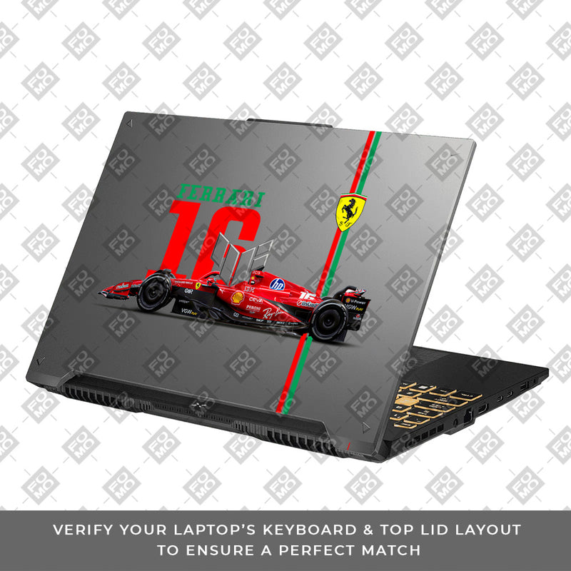 Transparent Ferrari Flame Asus TUF Gaming F16 and TUF Gaming A16 Lapto