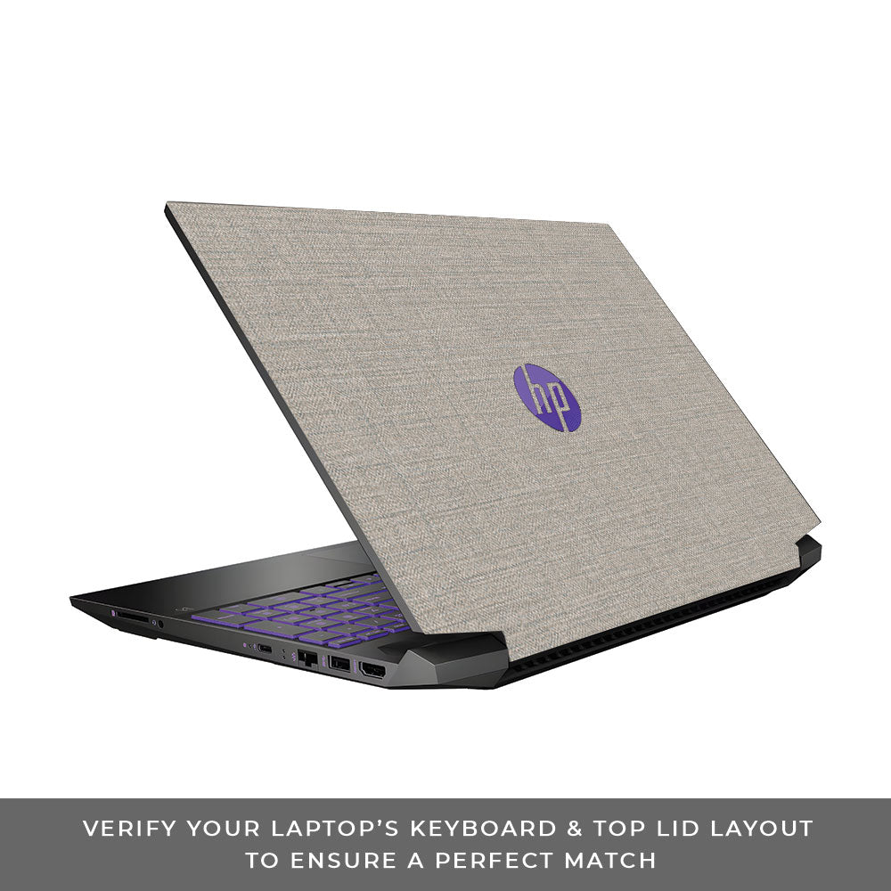 Textured Fabric Grey HP Pavilion Gaming 15 EC Series Laptop Skin
