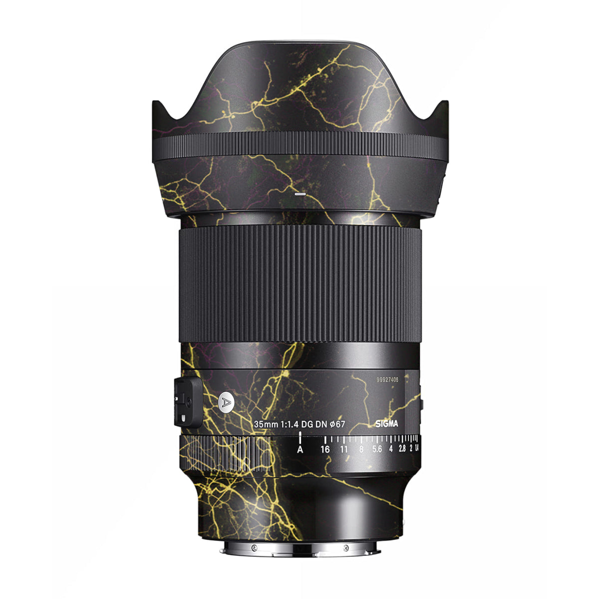 Electric Gold Veins Sigma 35mm F/1.4 DG Nikon Mount Camera Lens Skin