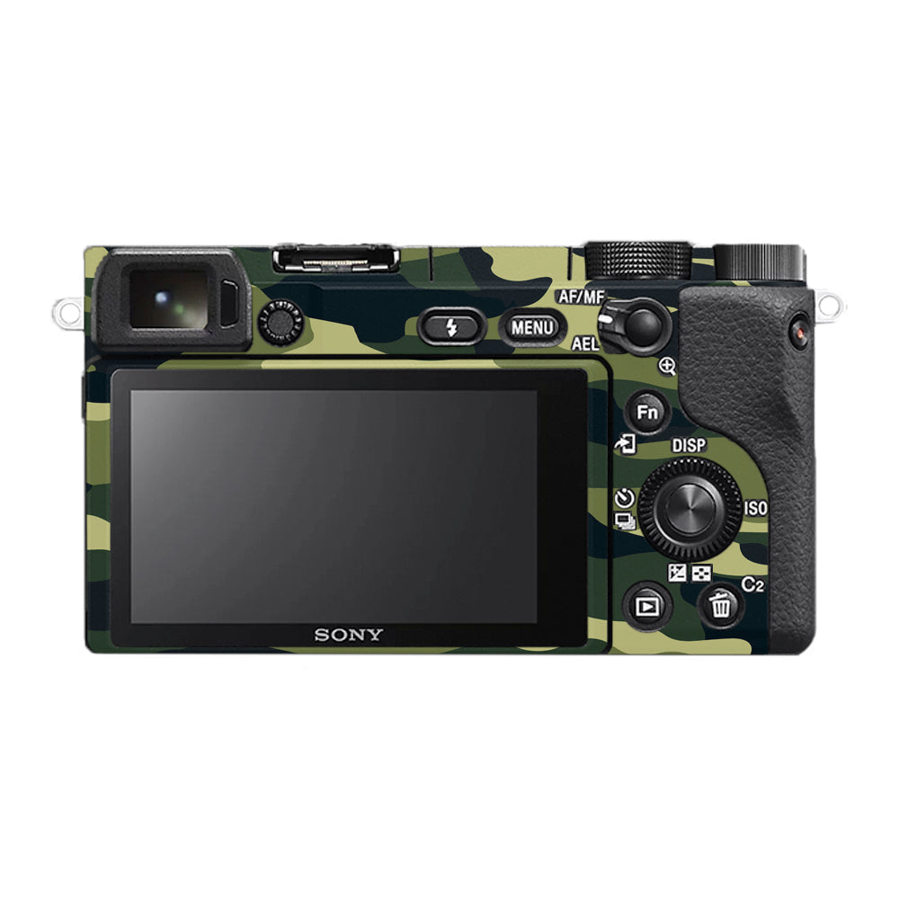 Forest Green Camo Sony A6400 Camera Skins