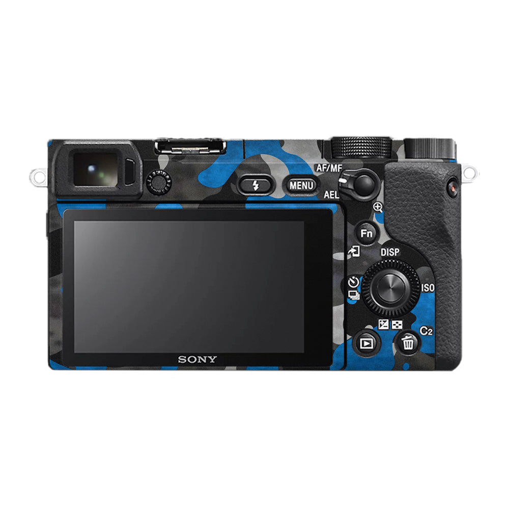 Blue Grey Camo Sony A6400 Camera Skins