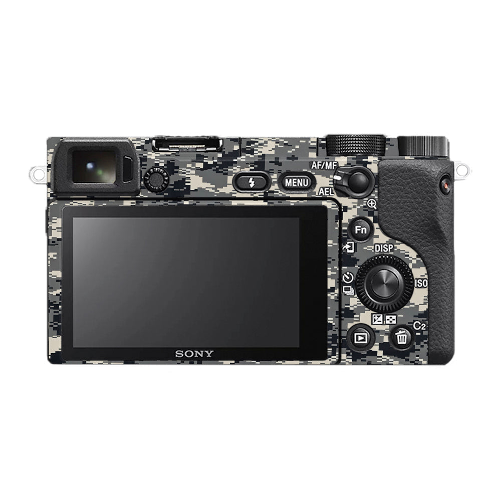 Grey Black Pixel Sony A6400 Camera Skins
