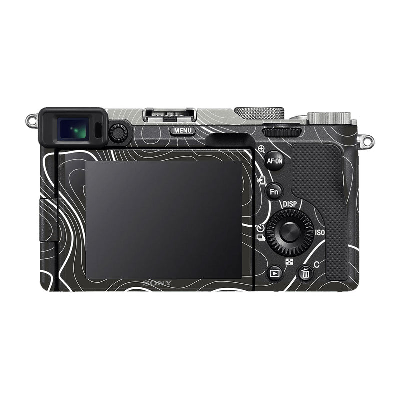 Grayscale Topographic Lines Sony A7 C Camera Skins