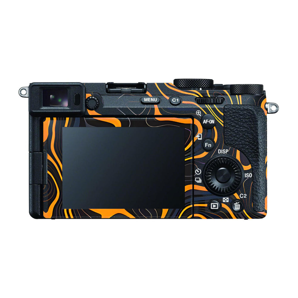 Amber Topographic Waves Sony A7 CII Camera Skins