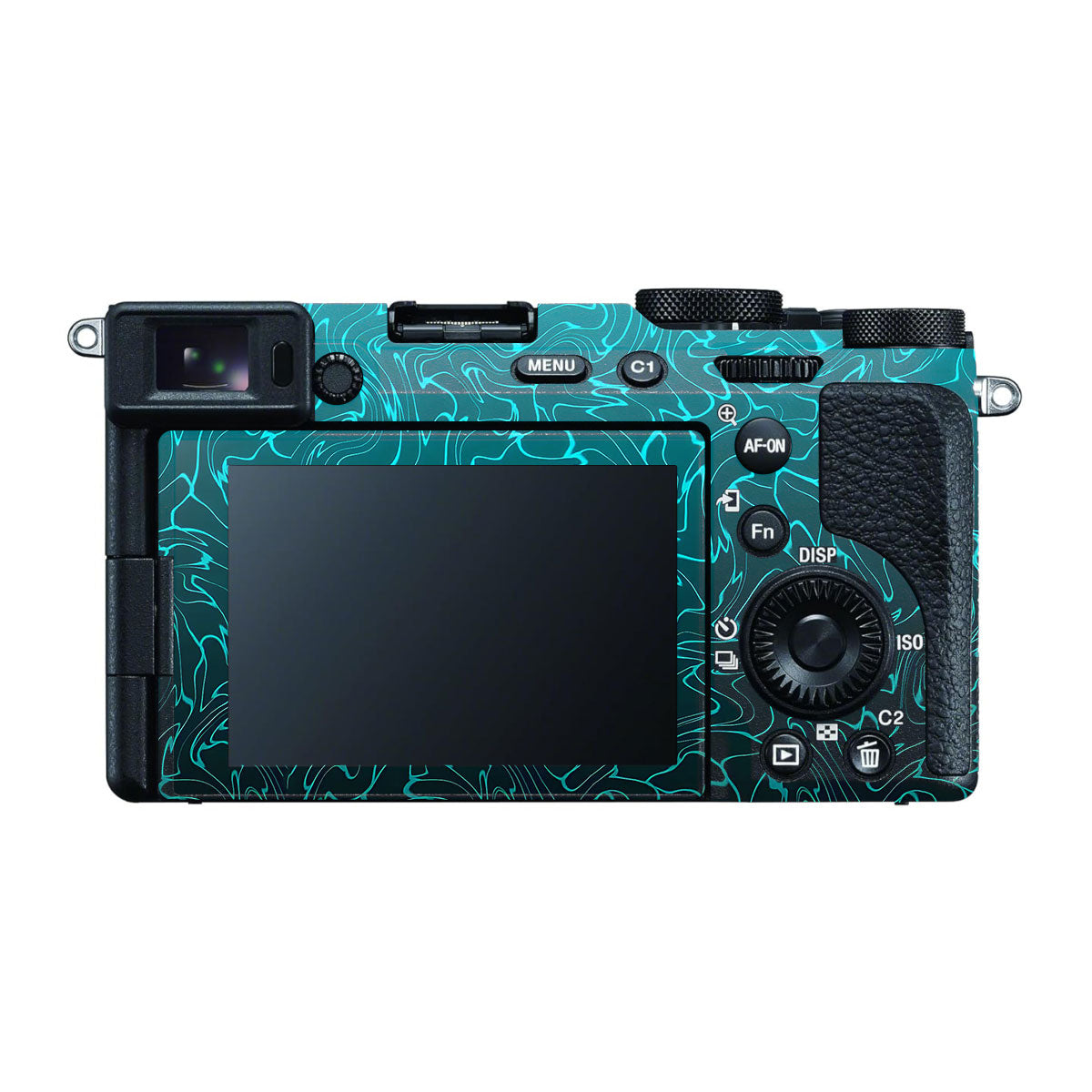 Cyan Blue to Black Gradient Sony A7 CII Camera Skins