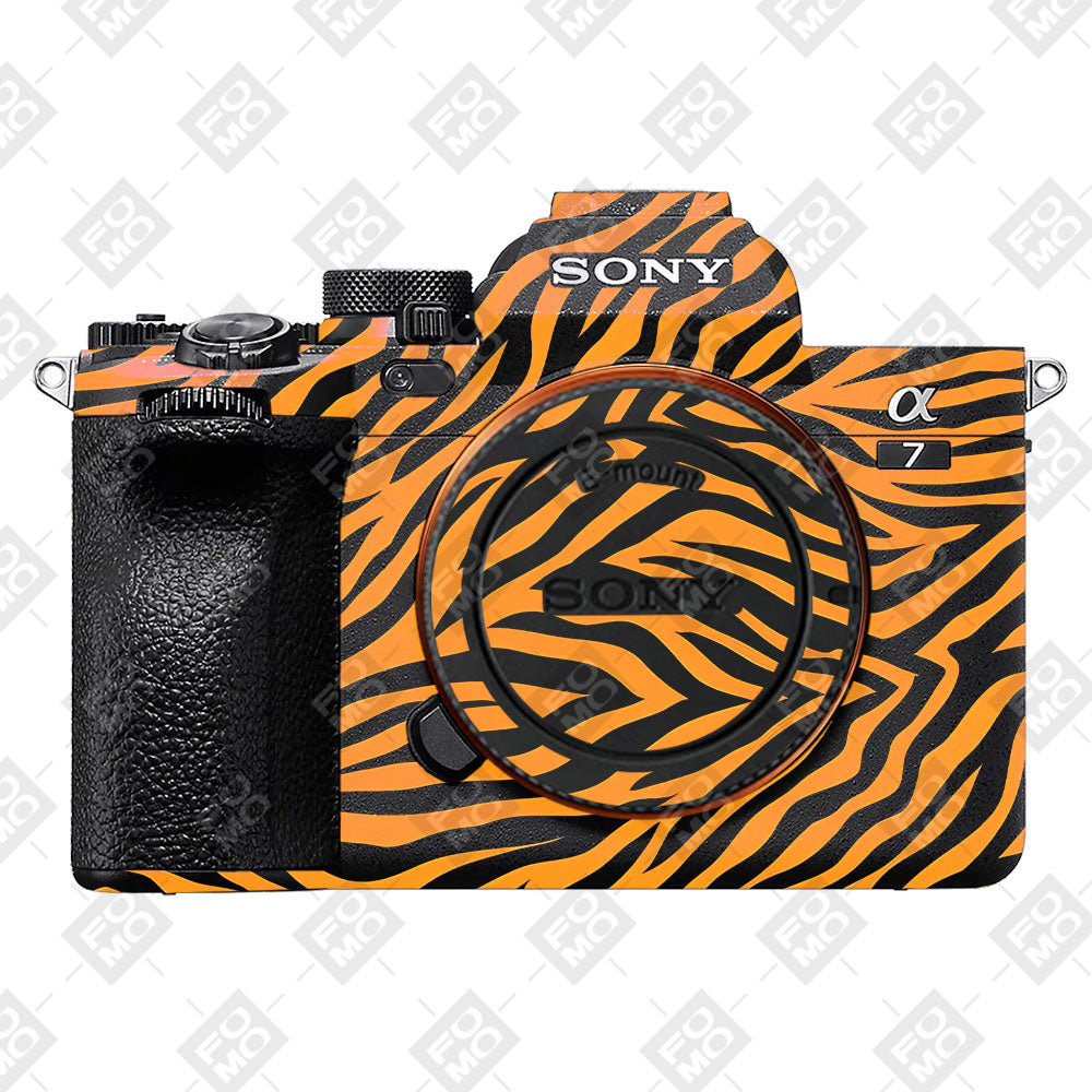 Zebra Gold Pattern Sony A7MIV Camera Skins