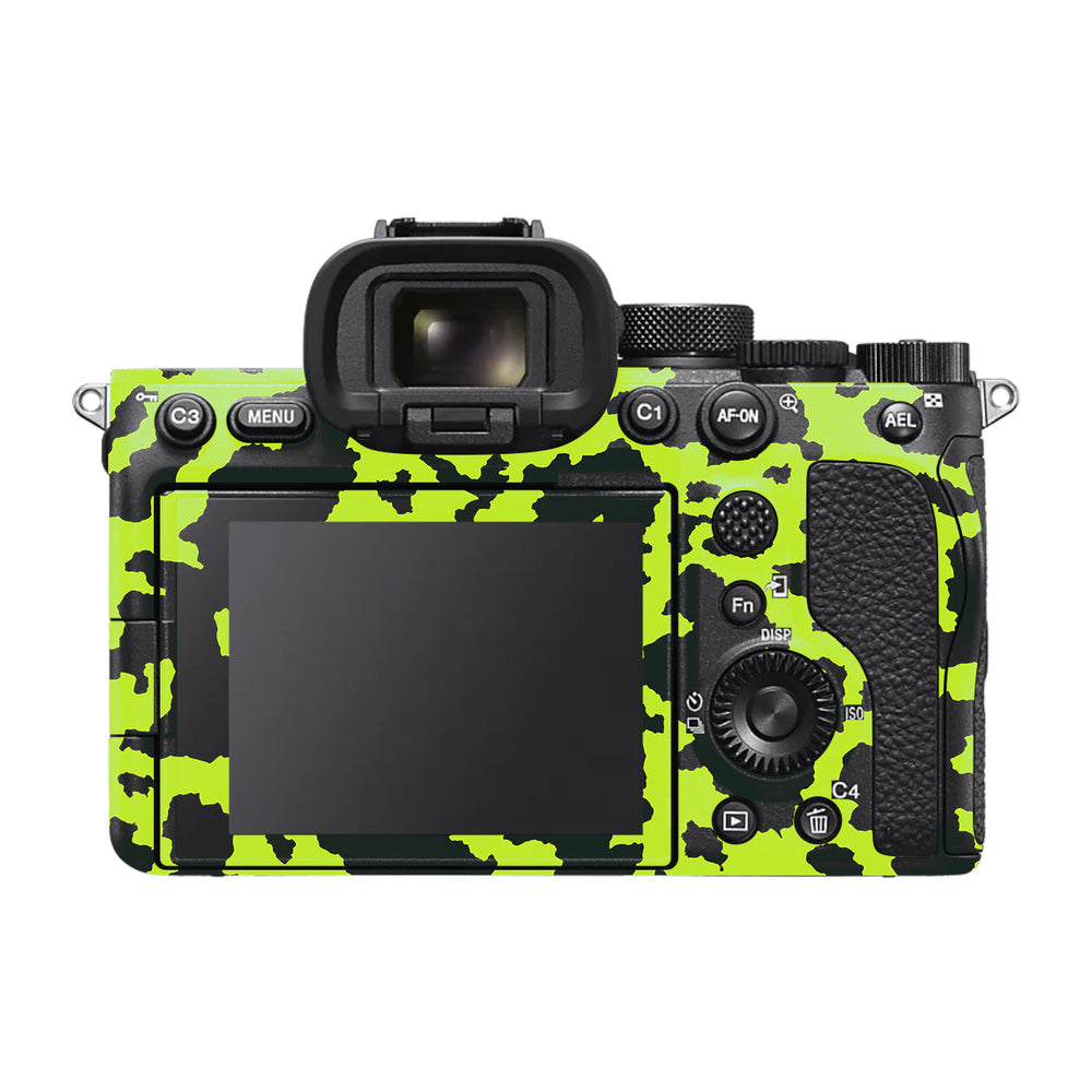 Neon Green Splatter Sony A7 V Camera Skin