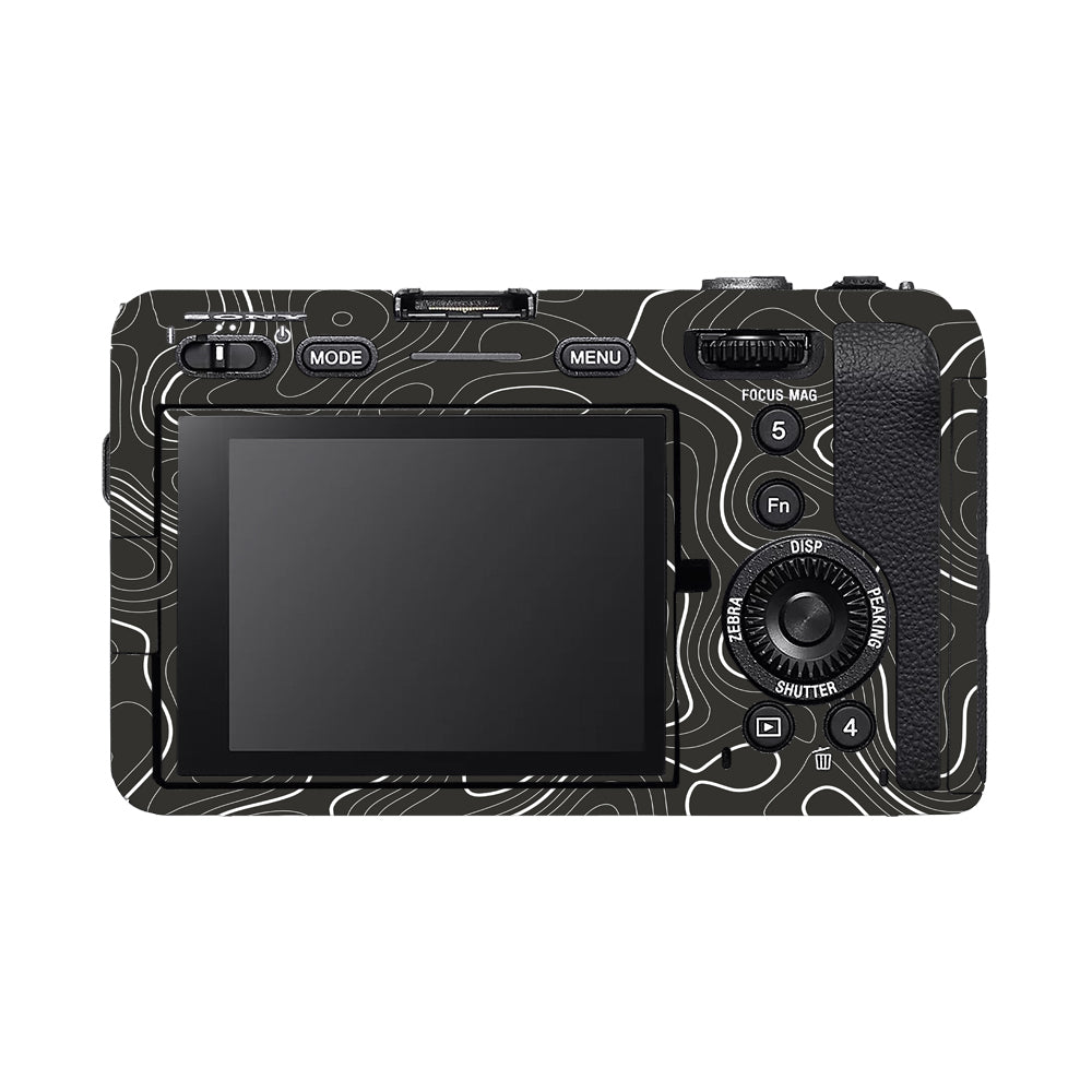 Grayscale Topographic Lines Sony FX3 Camera Skins