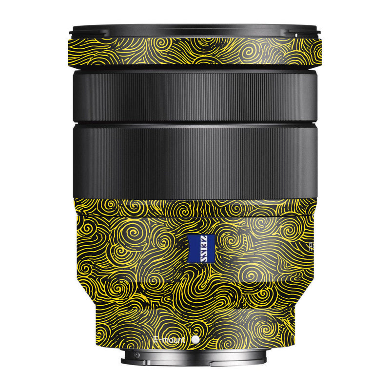 Yellow Spirals Sony FE 16-35mm F/4 ZA OSS Camera Lens Skin