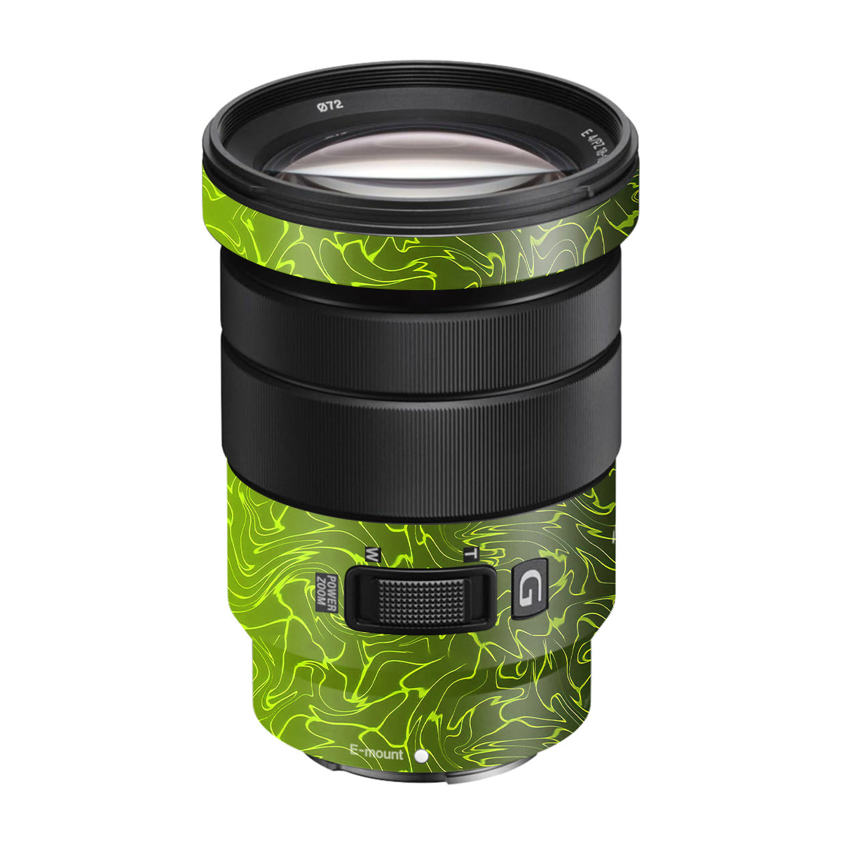 Lime Yellow to Black Gradient Sony E 18-105mm F/4 Camera Lens Skin
