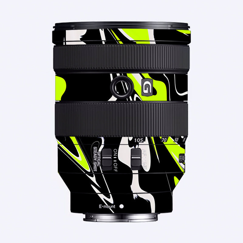 Neon Green and Black Pattern Sony FE 24–105mm f4 G OSS Camera Lens Ski