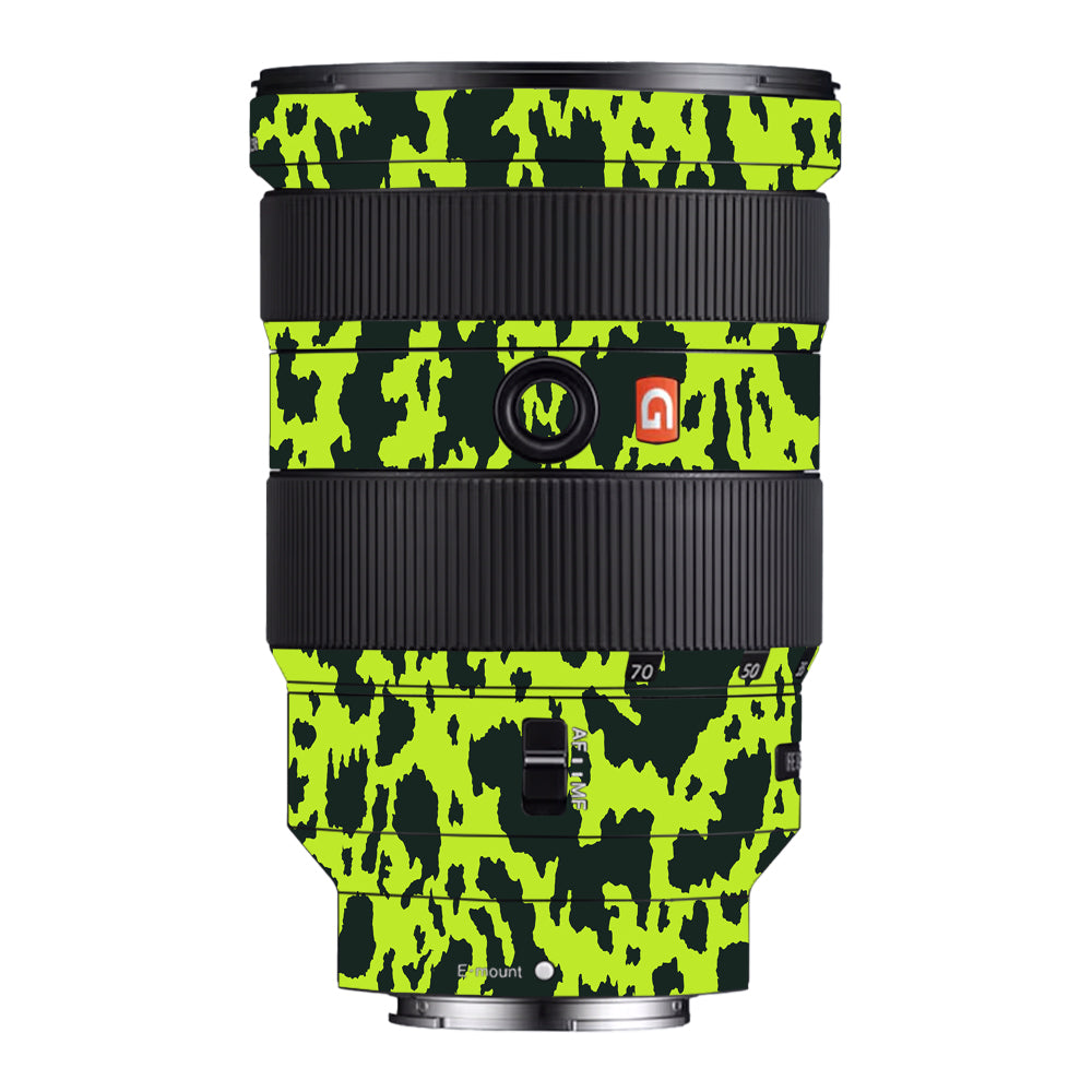 Neon Green Splatter Sony FE 24-70mm f2.8 GM Camera Lens Skin