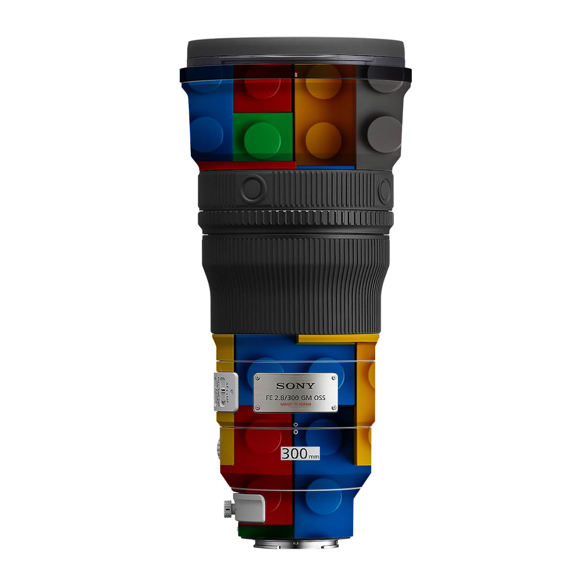 Colorful LEGO Brick Wall Pattern Sony FE 300mm F/2.8 GM OSS Camera Len