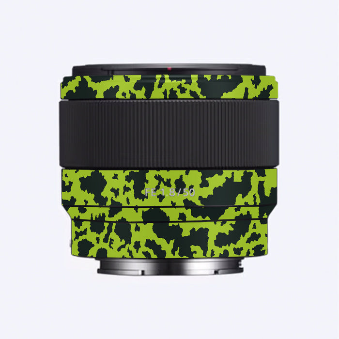 Neon Green Splatter Sony FE 50mm f/1.8 Camera Lens Skin