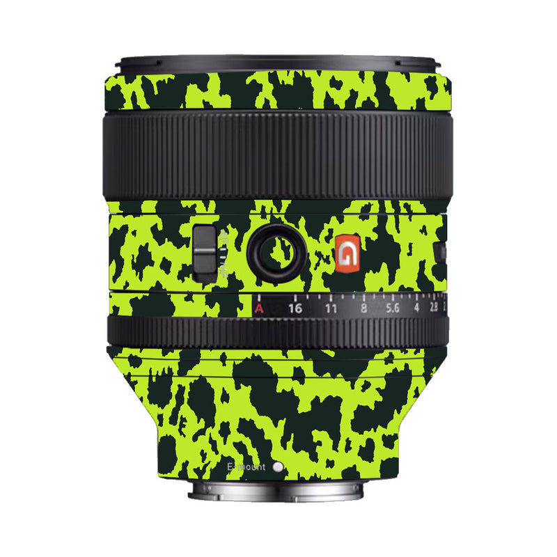 Neon Green Splatter Sony FE 85mm f/1.4 GM Camera Lens Skin