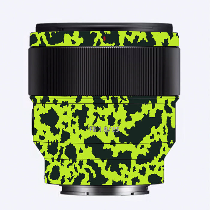 Neon Green Splatter Sony FE 85mm f/1.8 Camera Lens Skin