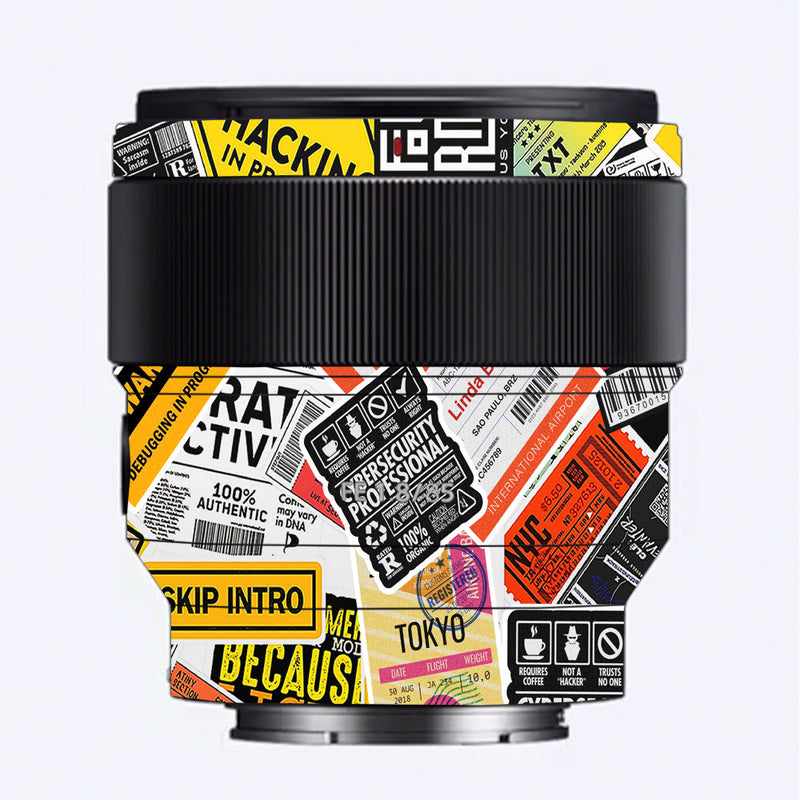 Tech Aesthetic Sticker Collage Sony FE 85mm f/1.8 Camera Lens Skin