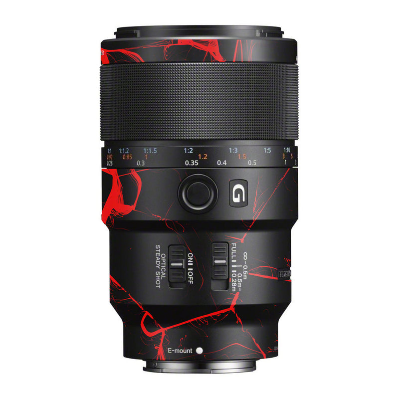 Red Neural Grid Sony FE 90mm F/2.8 Macro OSS Camera Lens Skin