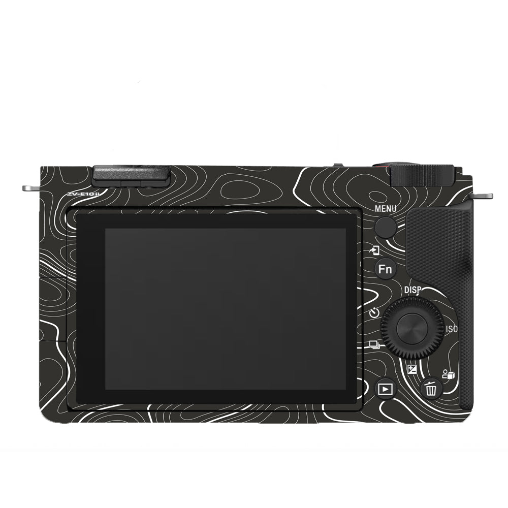 Grayscale Topographic Lines Sony ZV-E10 Camera Skins