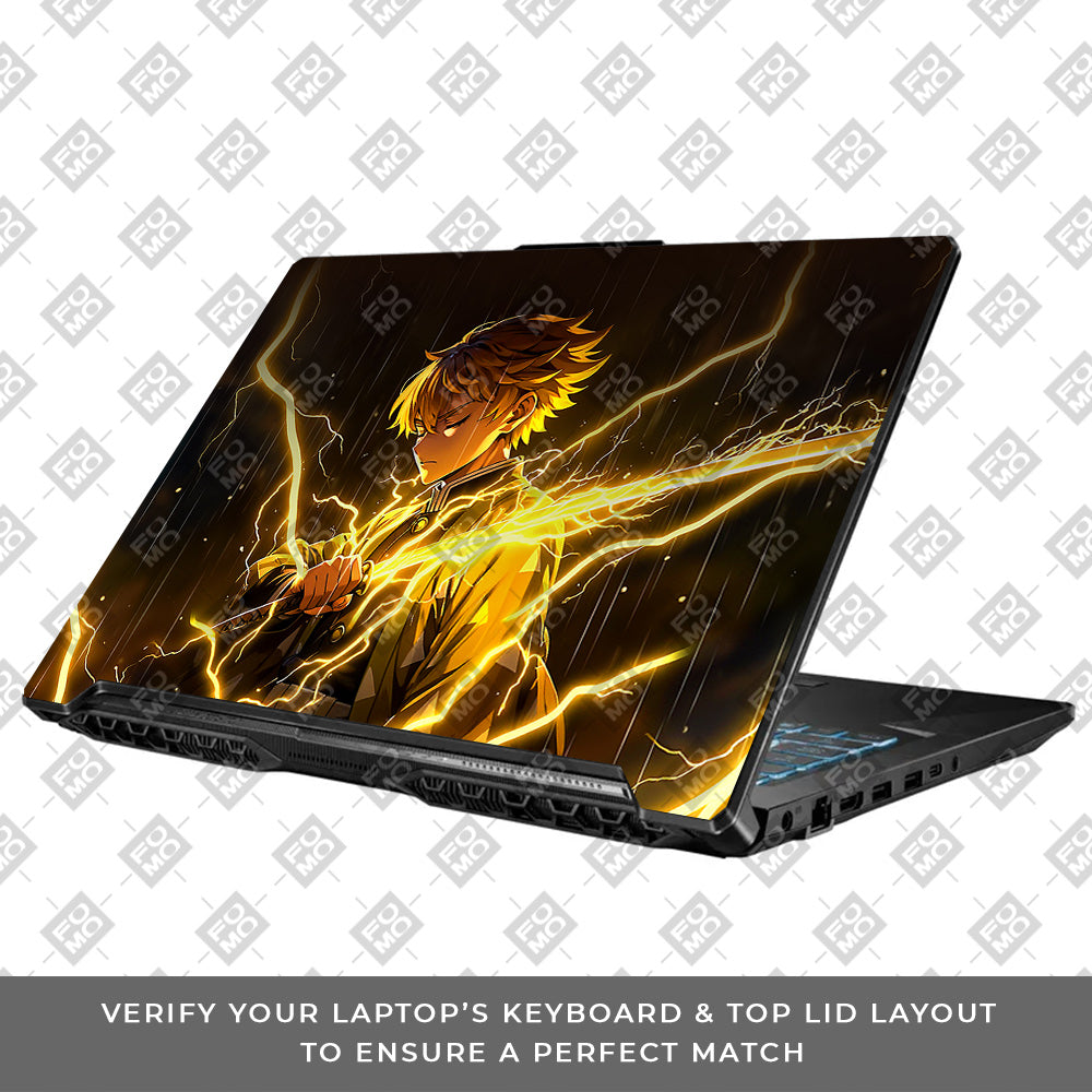 Thunder Soul Lightning Zenitsu Asus TUF Gaming F17 FX706 Laptop Skin
