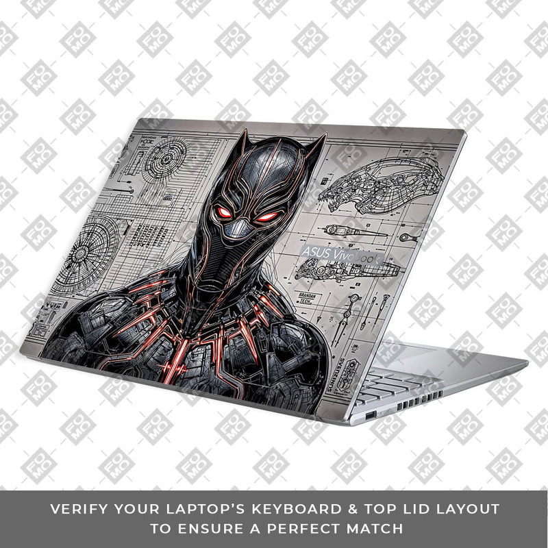 Black Panther Vibranium Tech Asus Vivobook 16X M1603QA 3D Laptop Skin