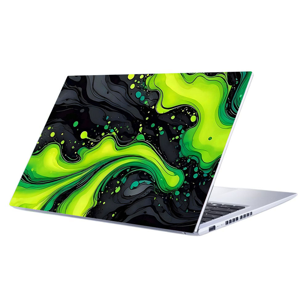Neon Green Paint Swirls Asus Vivobook 15 X1502ZA Laptop Skin