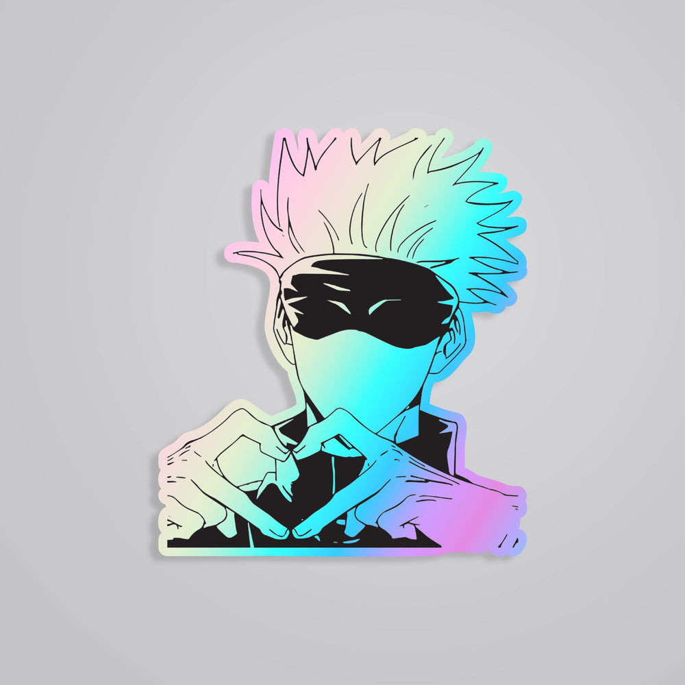 Gojo Heart Sign Holographic Stickers