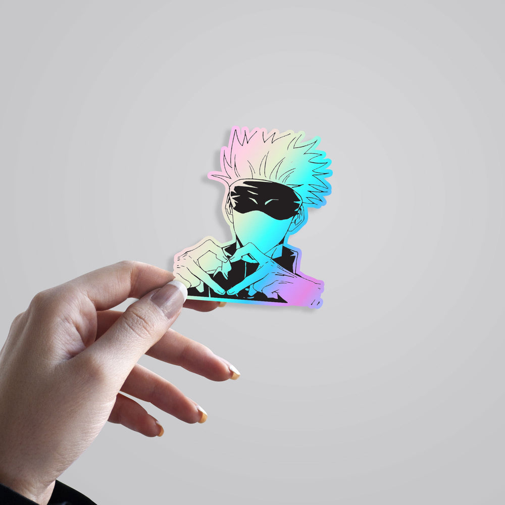 Gojo Heart Sign Holographic Stickers