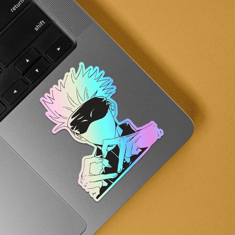 Gojo Heart Sign Holographic Stickers