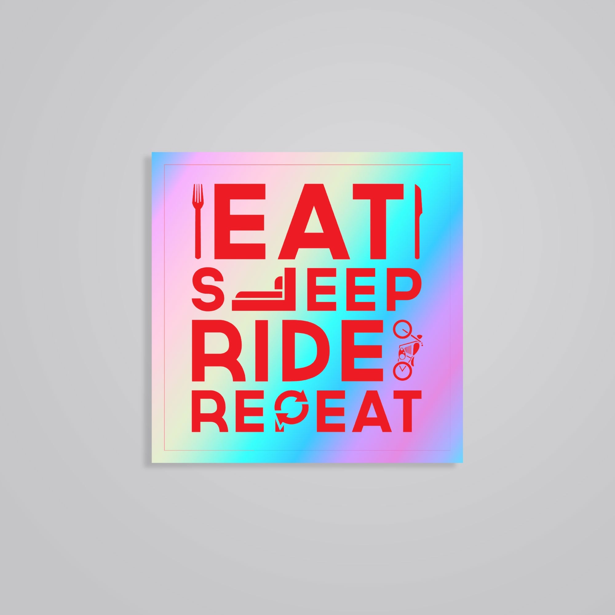 Eat Sleep Ride Repeat Red Stickers