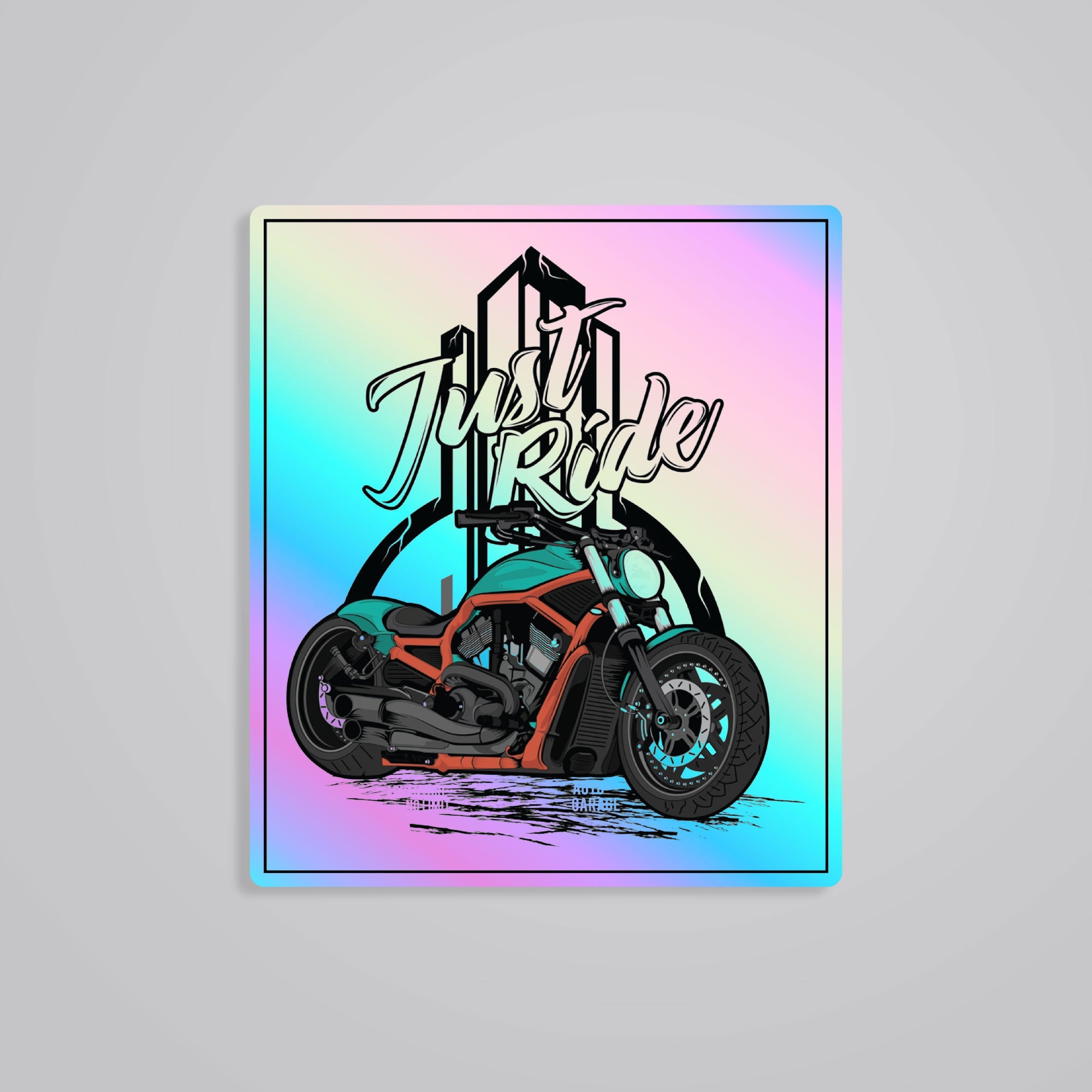 Just Ride Holographic Stickers