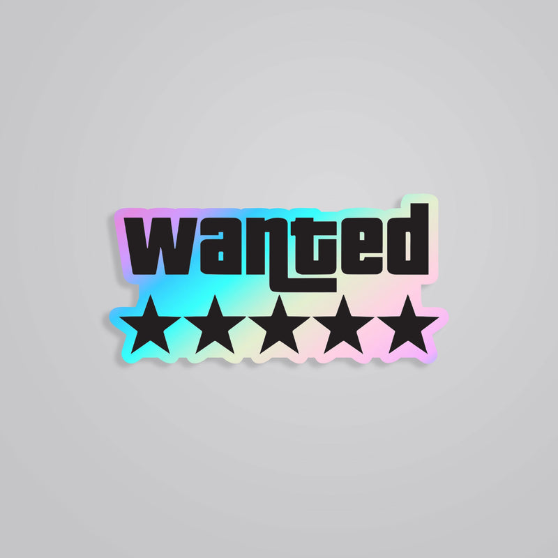 Wanted GTA Holographic Stickers