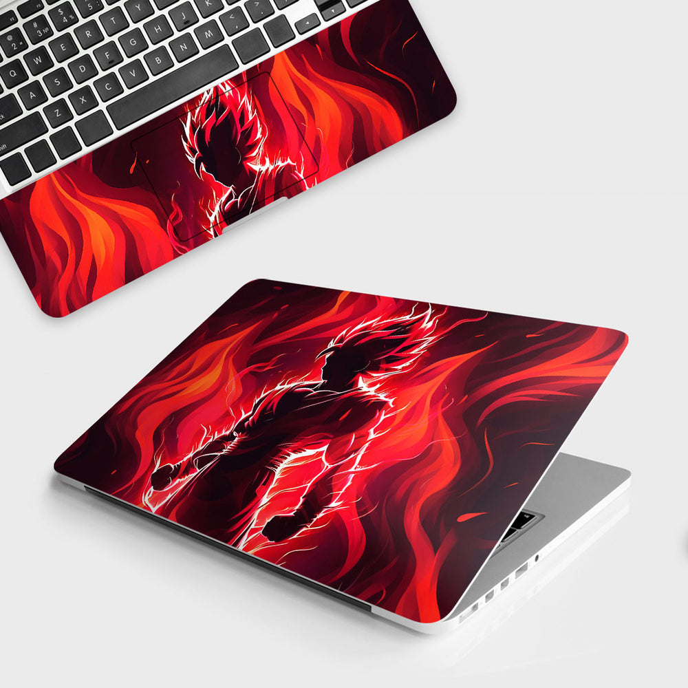 Goku Fiery Red Laptop Skin | Dragon Ball Anime Decal
