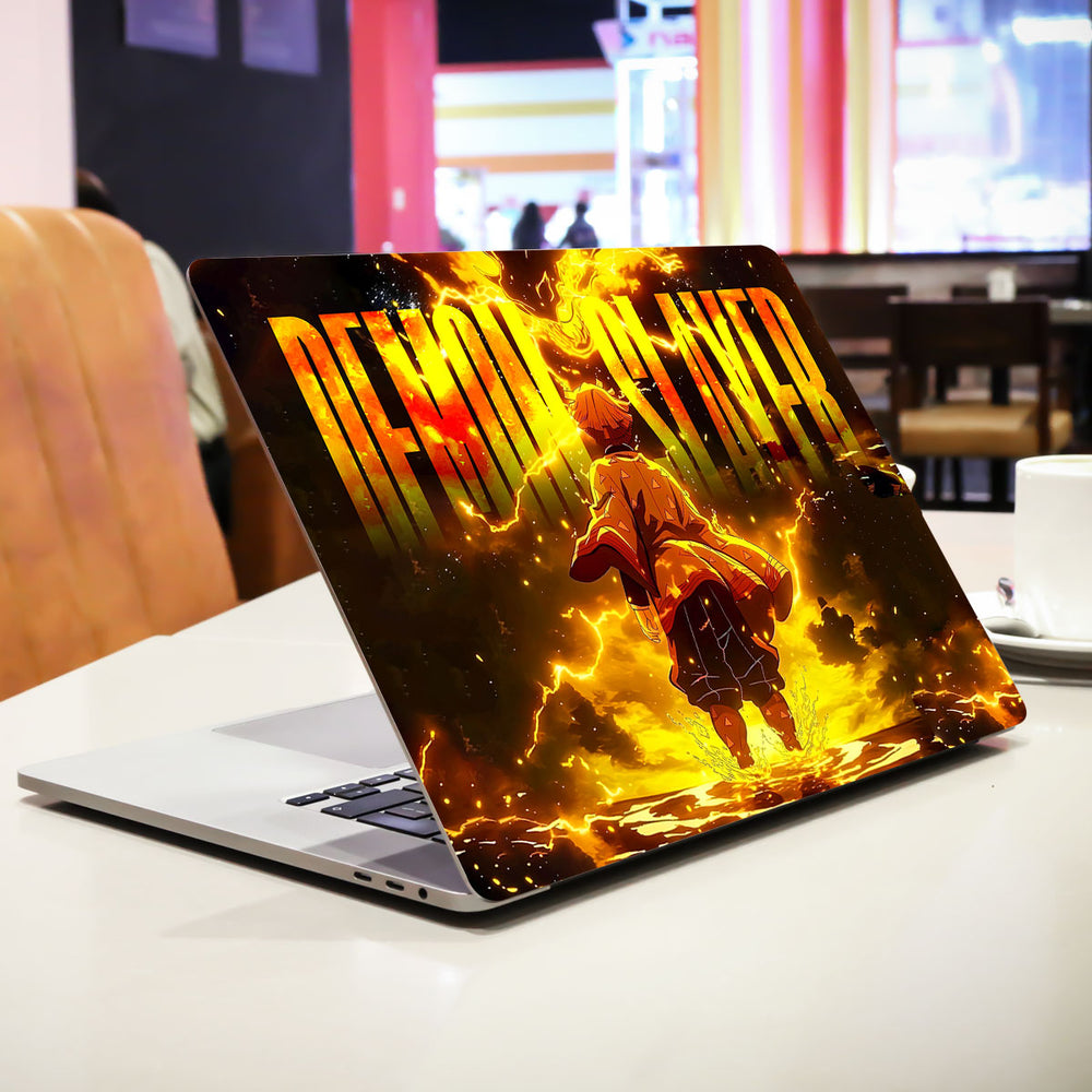 Zenitsu Lightning Strike Anime Laptop Skin Design