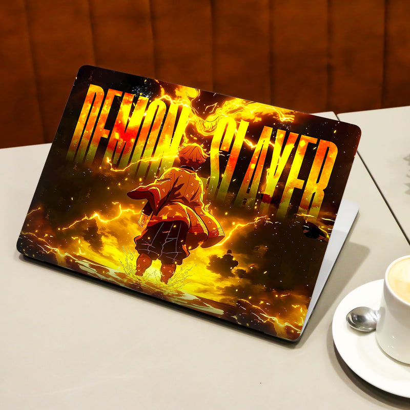 Zenitsu Lightning Strike Anime Laptop Skin Design