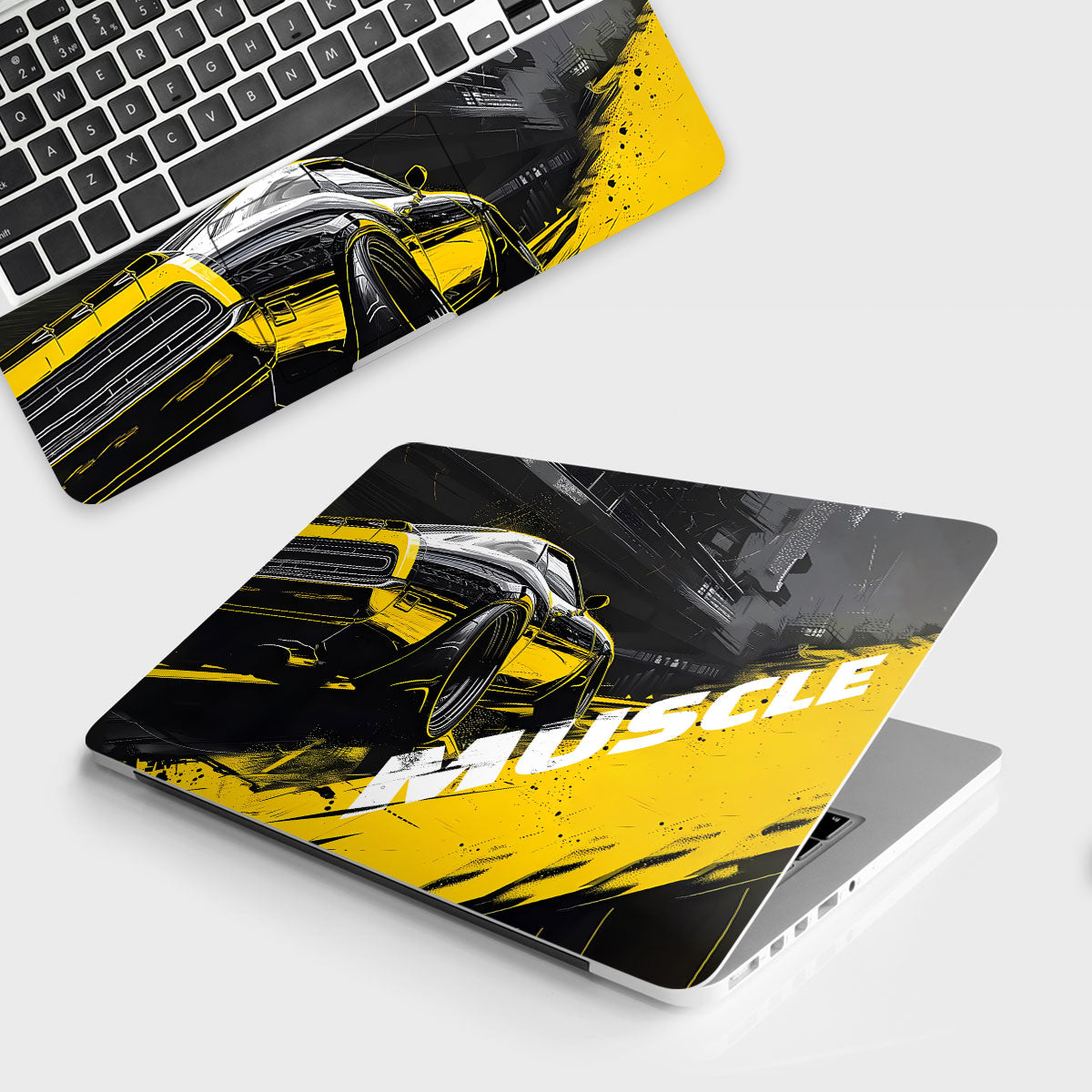 Black Muscle Car Laptop Skin