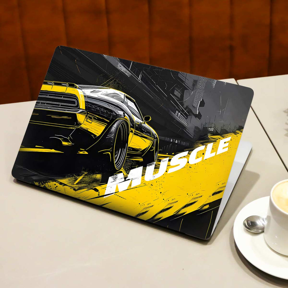 Black Muscle Car Laptop Skin
