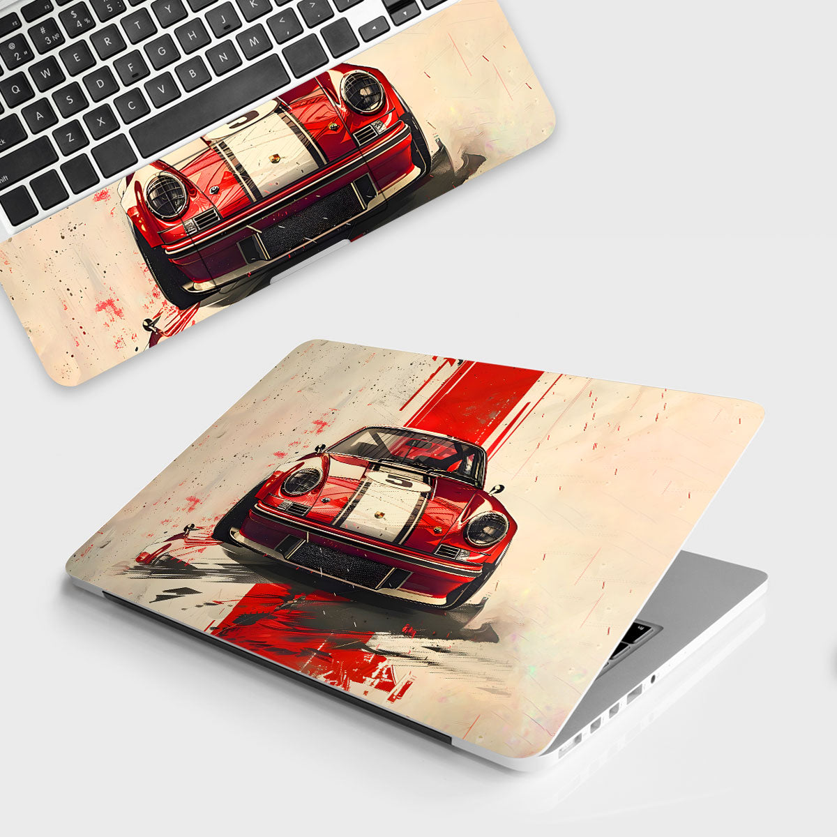 Classic Red Porsche Cars & Bikes Skin for Laptops