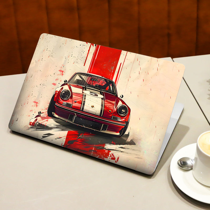 Classic Red Porsche Cars & Bikes Skin for Laptops