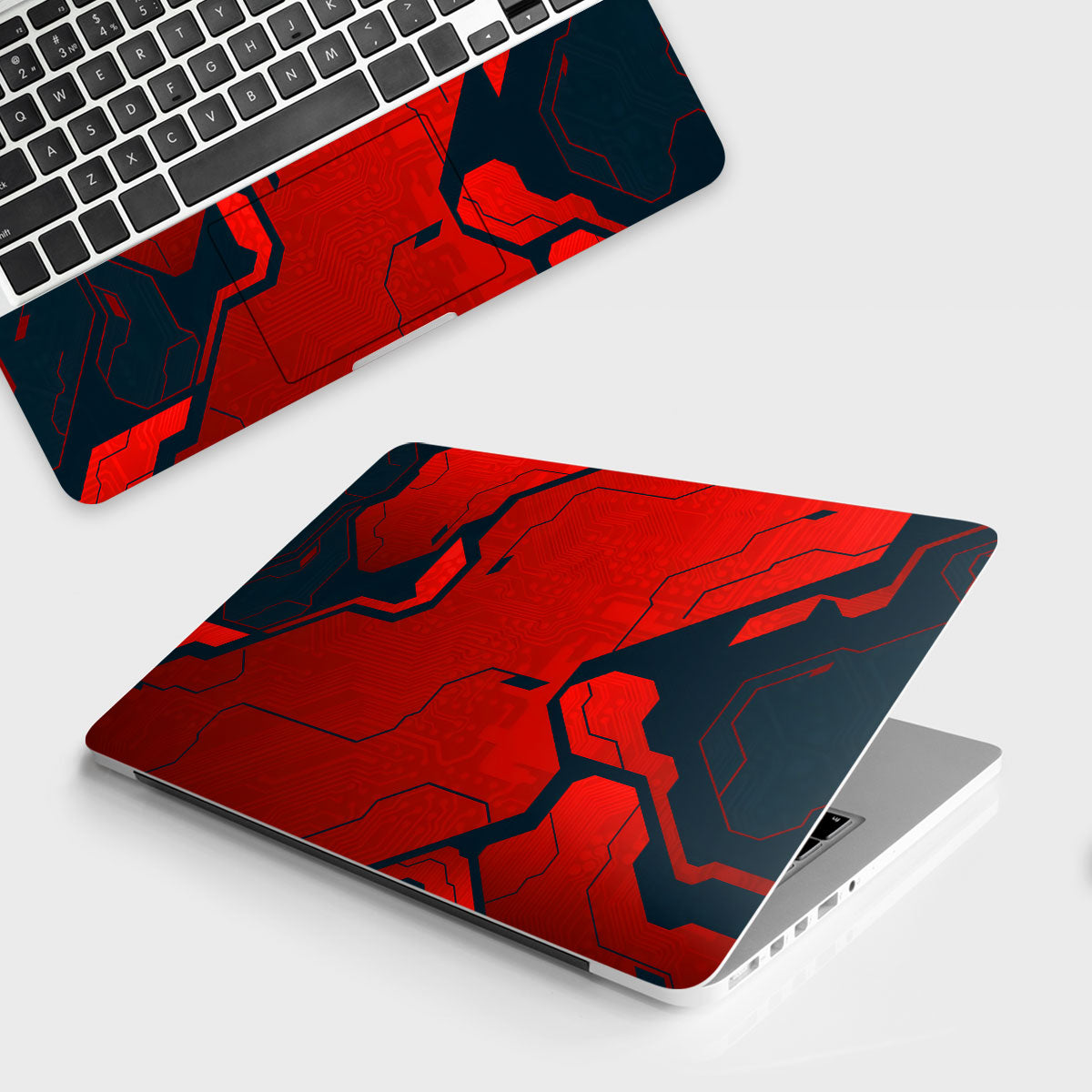 Scarlet Grid Laptop Skin Geometric and Striking