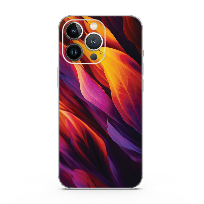 Fiery Leaf Veins Abstract Mobile Skin