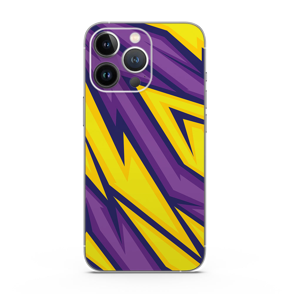 Yellow & Purple Racing Stripes Mobile Skin