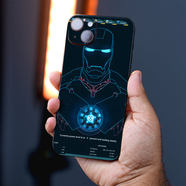 Iron Man Blue Interface Mobile Skin Tech Hero Design