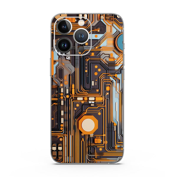 Copper Circuit Design Mobile Skin – High-Tech Look