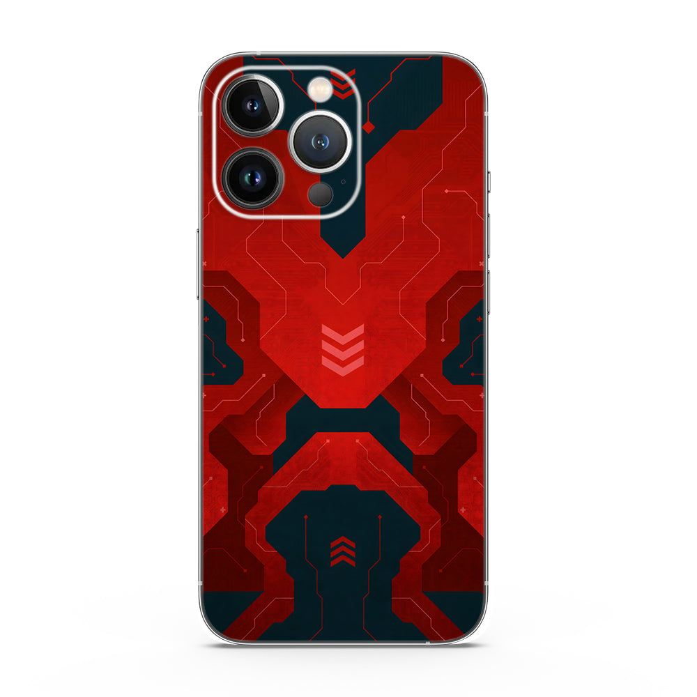 Red Flow Mobile Skin – Dynamic Modern Art